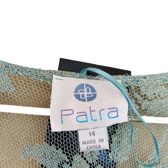 Patra | Tops | Plus Patra Nwt Spearmint Floral Metallic Sheer Lace Open ...